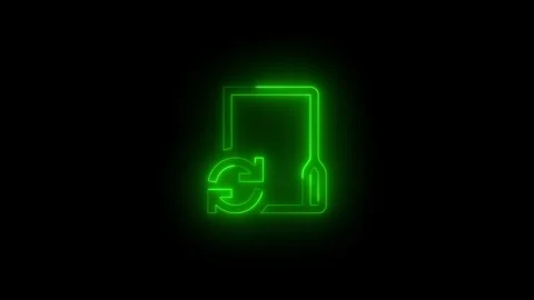 Neon sync folder icon glowing black back... | Stock Video | Pond5
