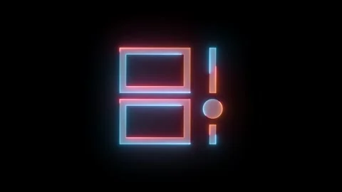 Neon task view icon brown cyan color glo... | Stock Video | Pond5