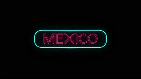 Neon text of country name MEXICO on Blac... | Stock Video | Pond5