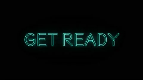 Neon text of Get Ready on Black Backgrou... | Stock Video | Pond5
