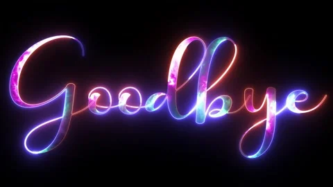 Neon text Goodbye, lettering. Glowing bl... | Stock Video | Pond5