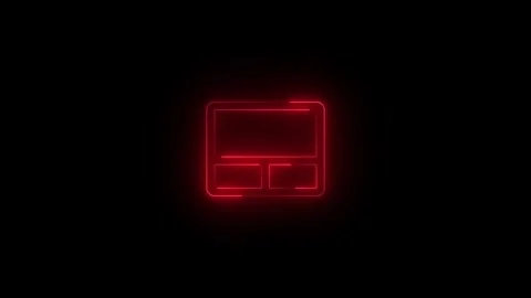 Neon touch pad icon glowing black backgr... | Stock Video | Pond5