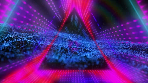 Neon triangle and particle effects anima... | Stock Video | Pond5