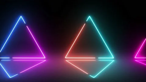 Neon Triangle Shape Animation And Blinki... | Stock Video | Pond5