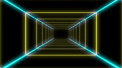 Neon tunnel loop. Dark futuristic corrid... | Stock Video | Pond5