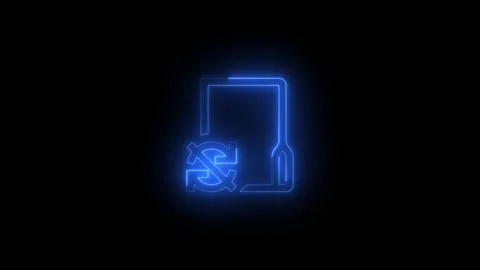 Neon unsync folder icon glowing black ba... | Stock Video | Pond5