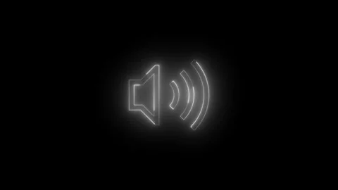 Neon volume speaker icon glowing black b... | Stock Video | Pond5