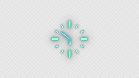 Neon wall Clock animation. Animated cloc... | Stock Video | Pond5