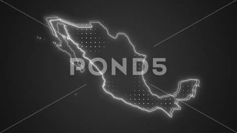Neon White Mexico Map Borders Outline Background Wallpaper ~ Clip Art ...