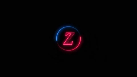 Neon Z letter intro animated black backg... | Stock Video | Pond5