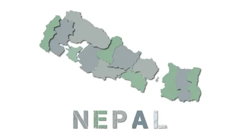 Nepal map with paper regions. Animated c... | Stock Video | Pond5