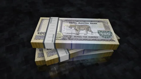 Nepal rupees money banknote pile packs a... | Stock Video | Pond5