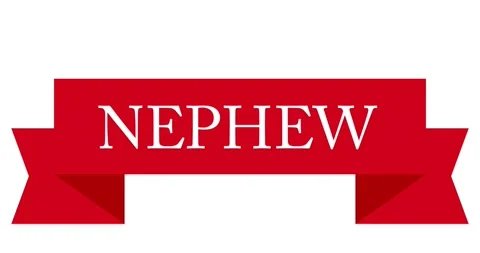 Nephew word on red banner ribbon | Stock Video | Pond5