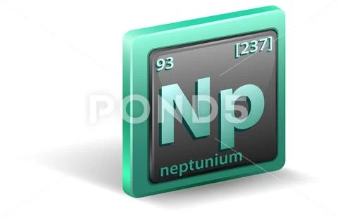 Neptunium chemical element. Chemical symbol with atomic number and ...