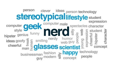 Nerd animated word cloud, text design an... | Stock Video | Pond5
