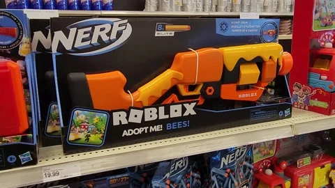 Nerf Roblox Adopt Me Bees Weapon Gun Re... | Stock Video | Pond5