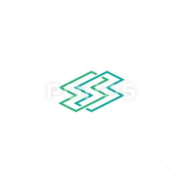 Nested linear letter s logo. Vector: Graphic #238759021