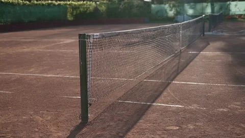 Net is stretched between metal bars on e... | Stock Video | Pond5