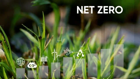 Net zero by 2050. Carbon neutral. Net ze... | Stock Video | Pond5