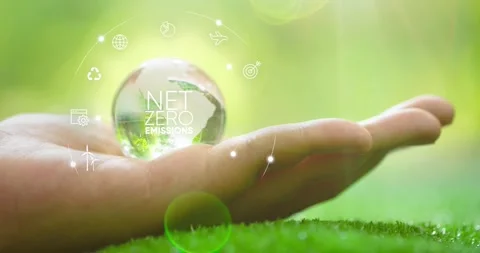 Net zero and carbon neutral concept.Glob... | Stock Video | Pond5