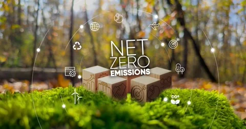 Net zero and carbon neutral concept. Net... | Stock Video | Pond5