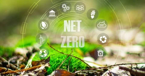 Net zero and carbon neutral concept. Net... | Stock Video | Pond5