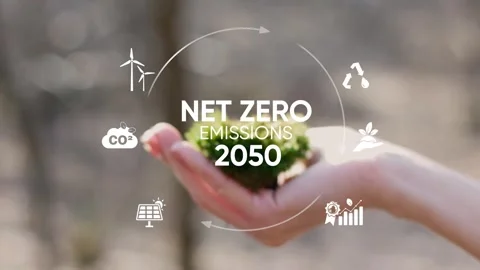 Net zero and carbon neutral concept. Net... | Stock Video | Pond5