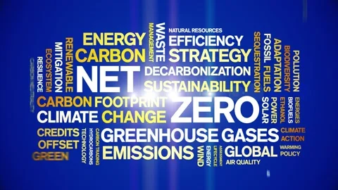 Net Zero animated word cloud,animation t... | Stock Video | Pond5