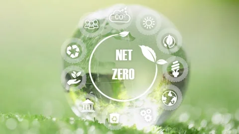 Net zero emission and carbon neutral con... | Stock Video | Pond5