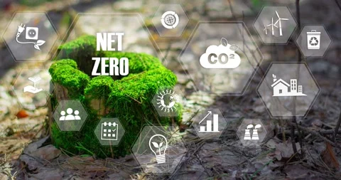 Net zero emission, carbon neutral concep... | Stock Video | Pond5