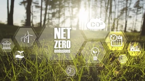 Net zero emission , carbon neutral conce... | Stock Video | Pond5