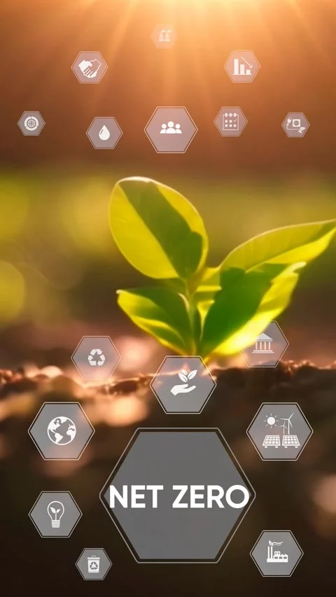 Net zero emission , carbon neutral conce... | Stock Video | Pond5