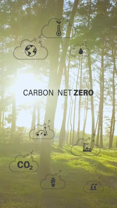 Net zero emission , carbon neutral conce... | Stock Video | Pond5