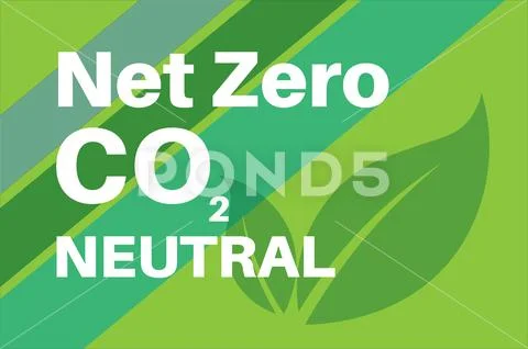 Net Zero vector illustration Co2 Neutral consept on a green background ...