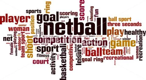 Netball word cloud Stock Illustration ~ Graphic #83007212