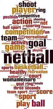 Netball word cloud Stock Illustration ~ Graphic #83007232