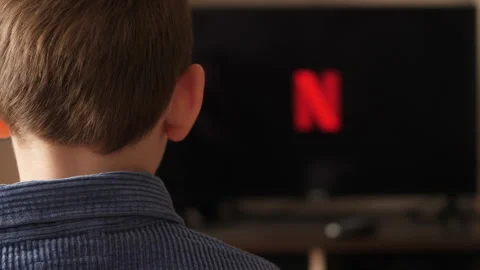 Netflix logo screensaver on the TV scree... | Stock Video | Pond5