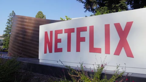 NETFLIX sign outside company headquarter... | Stock Video | Pond5