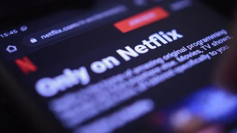 netflix streaming library. man's hand sc... | Stock Video | Pond5