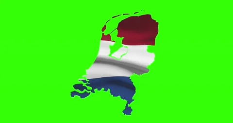 Netherlands country shape outline on gre... | Stock Video | Pond5