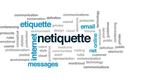 Netiquette animated word cloud, text des... | Stock Video | Pond5