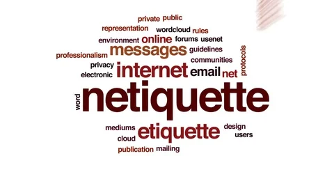 Netiquette animated word cloud, text des... | Stock Video | Pond5
