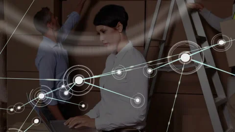 Network connections animation over peopl... | Stock Video | Pond5