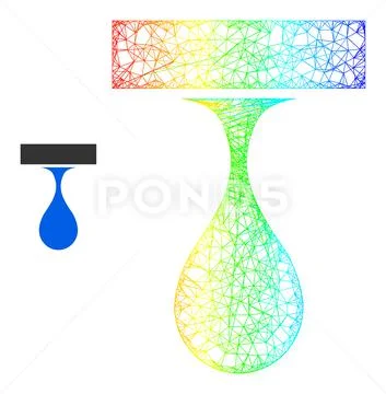 Network Drip Drop Web Mesh Icon with Spectrum Gradient: Graphic #166614473
