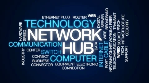 Network hub animated word cloud, text de... | Stock Video | Pond5