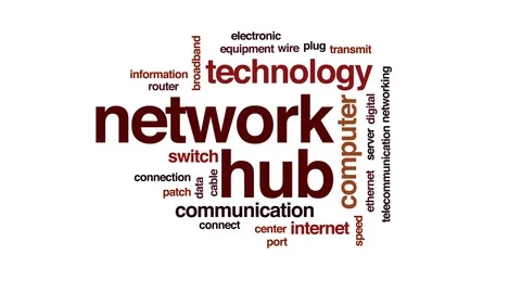 Network hub animated word cloud, text de... | Stock Video | Pond5