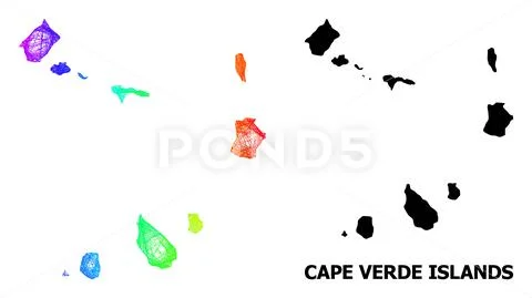 Network Map of Cape Verde Islands with Spectrum Gradient: Graphic ...