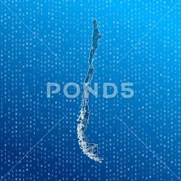 Network map of Chile. Country digital connections map. Technology ...