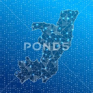 Network map of Congo. Country digital connections map. Technology ...