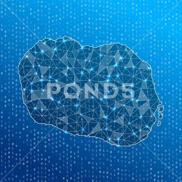 Network map of Cook Islands. Island digital connections map. Technology ...